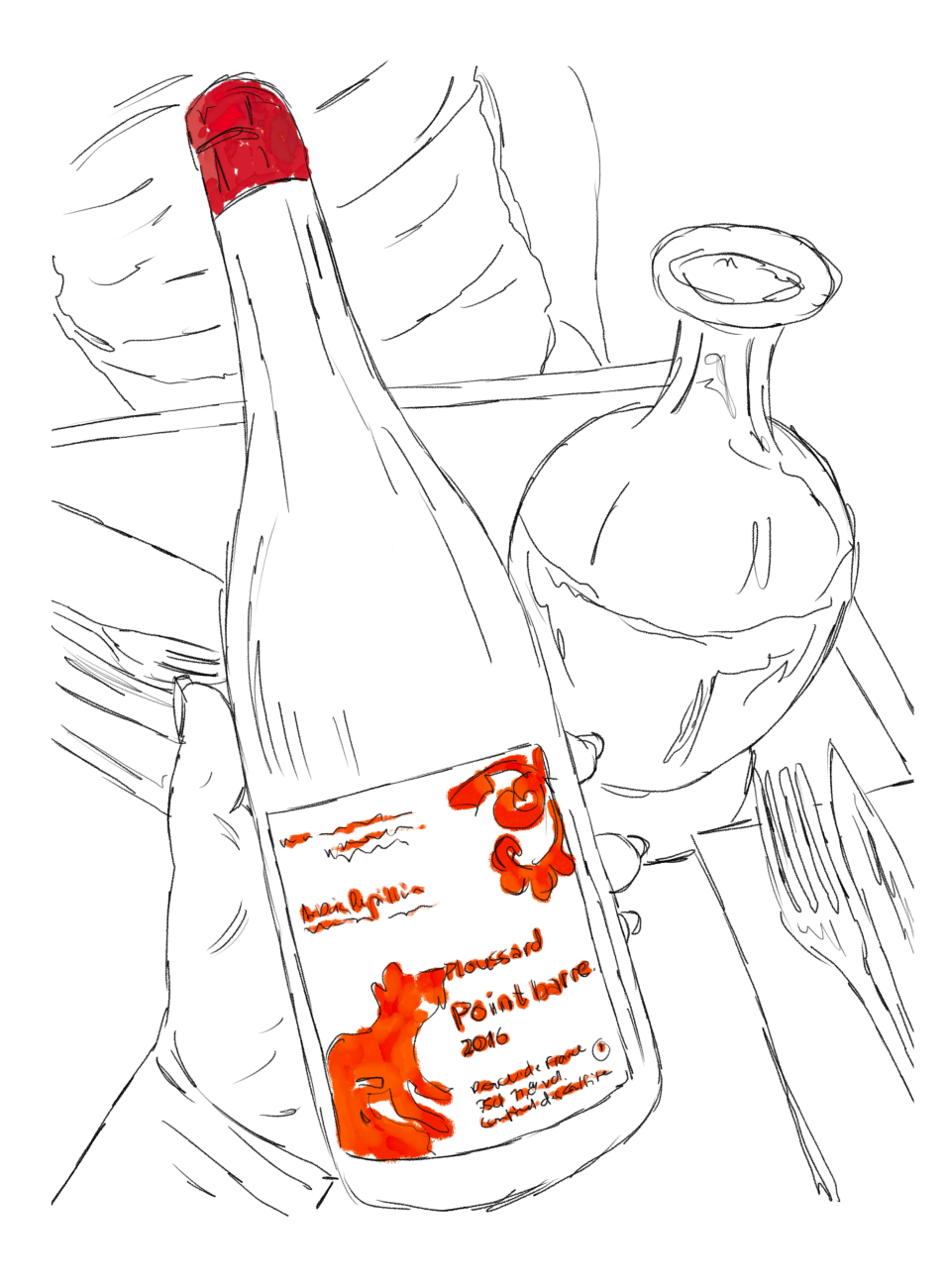 Bornard Sketch | Natural Wine Artwork Poster – MORE Natural Wine